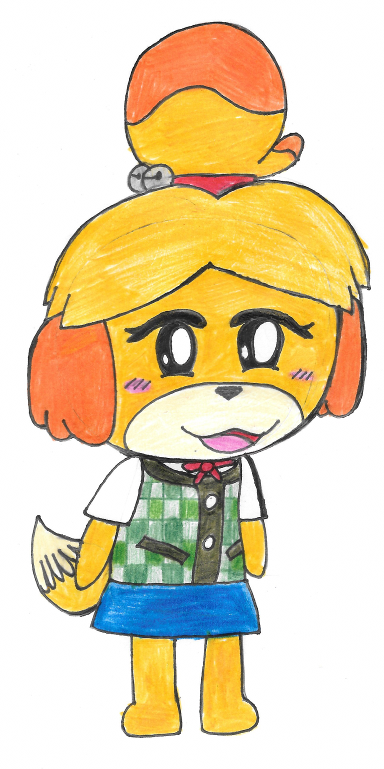 Villager and Isabelle from Animal Crossing